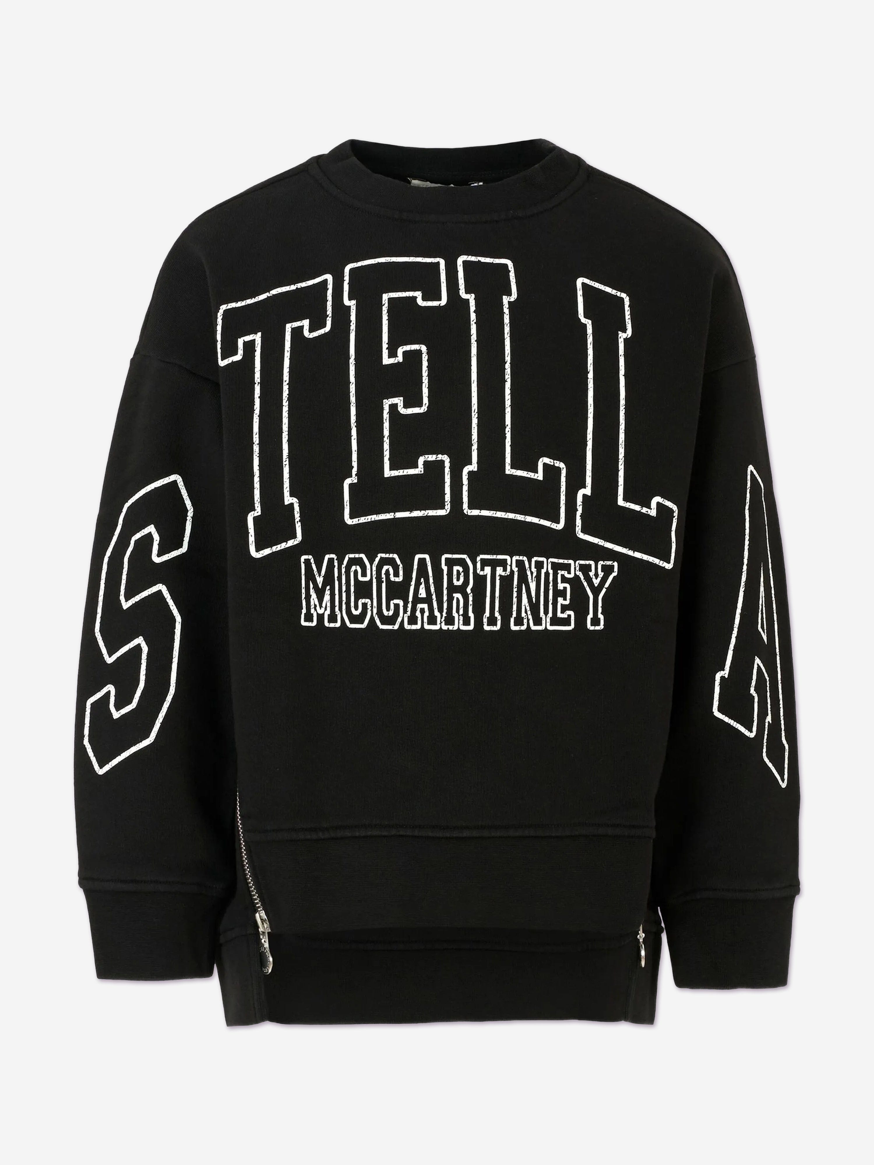 Stella McCartney Girls Logo Sweatshirt in Black | Childsplay Clothing