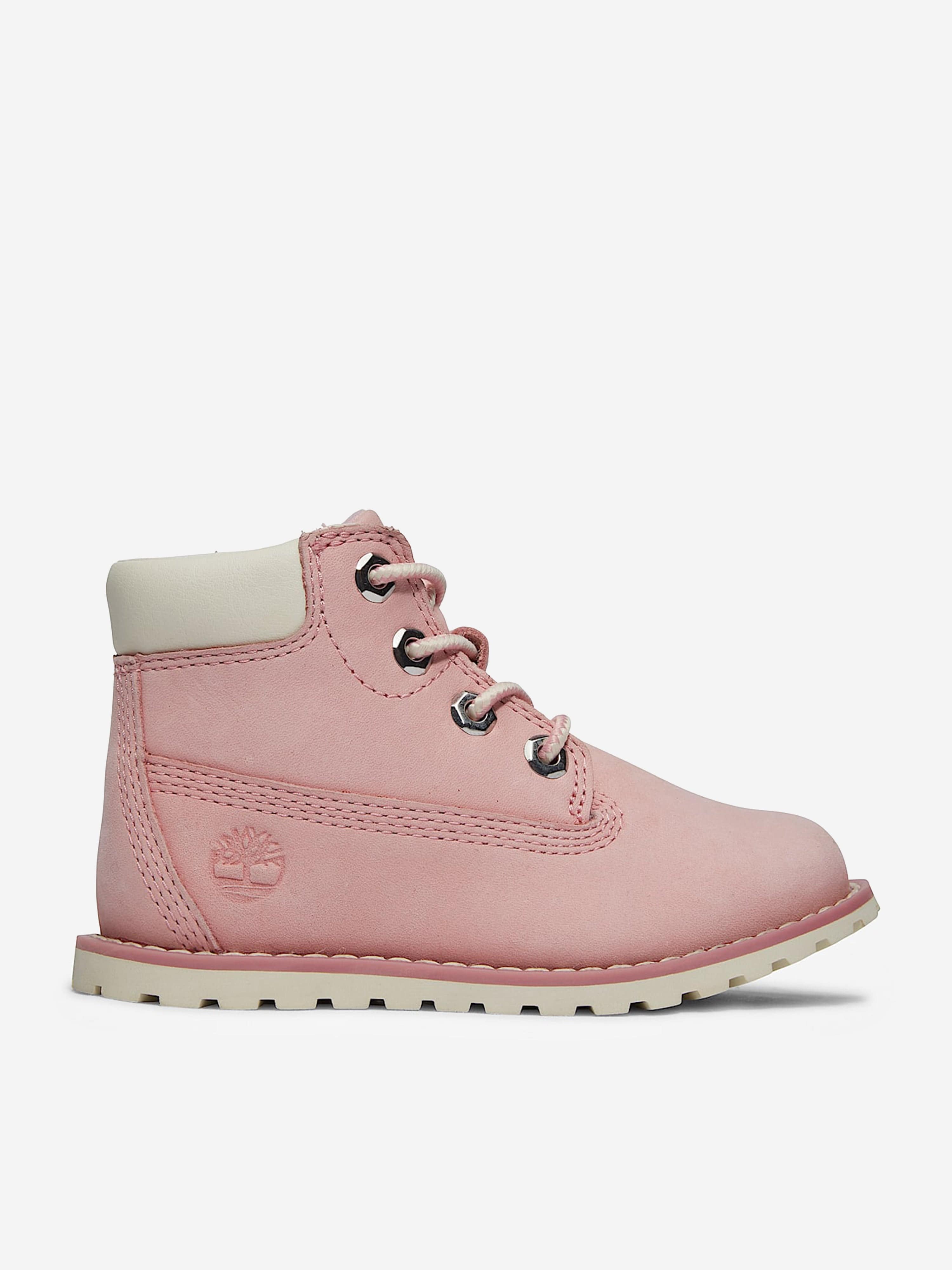 Timberland Girls Pokey Pine Mid Lace Up Boots with Zip in Pink ...