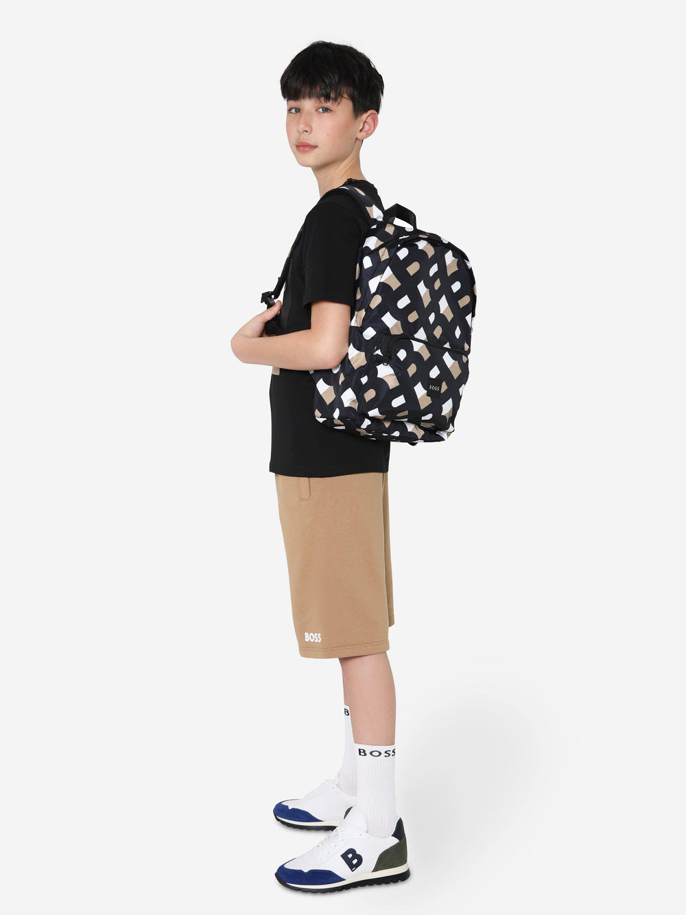 Kids Monogram Backpack In Brown | Childsplay Clothing