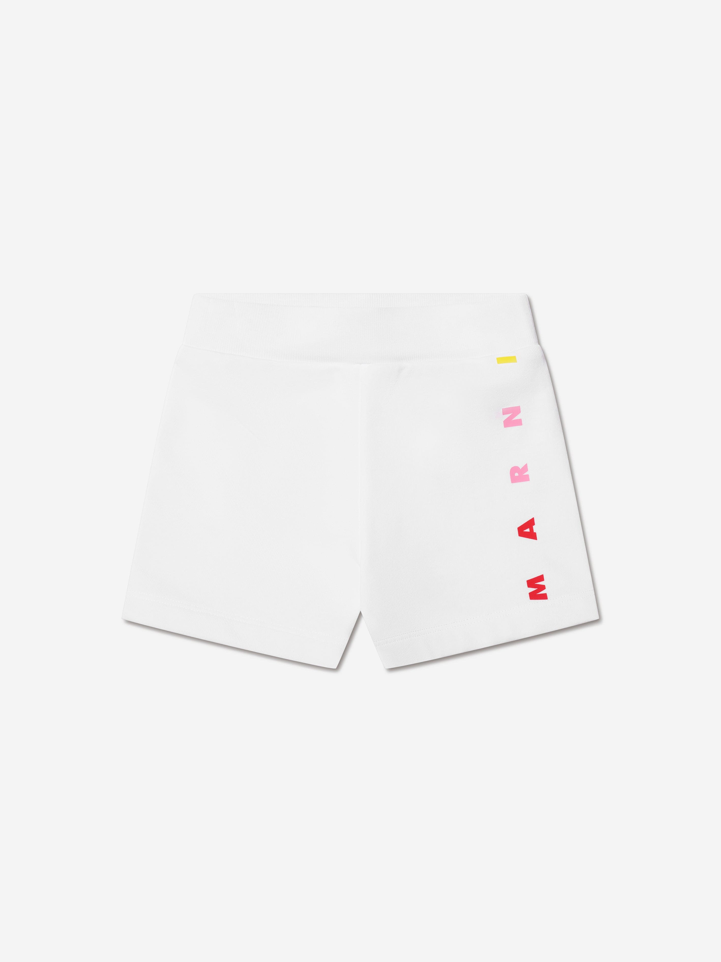 MARNI Baby Girls Logo Shorts in White | Childsplay Clothing