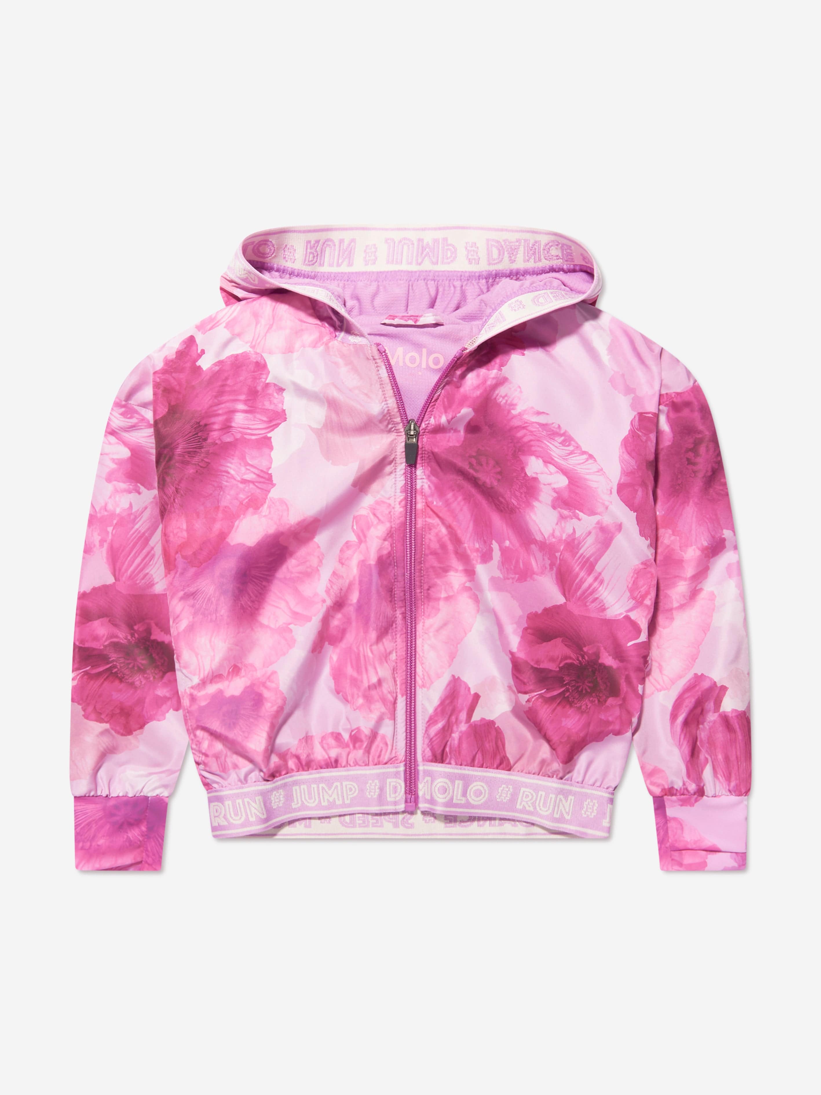 Molo Girls Ophelia Sports Zip Up Hoodie In Pink | Childsplay Clothing