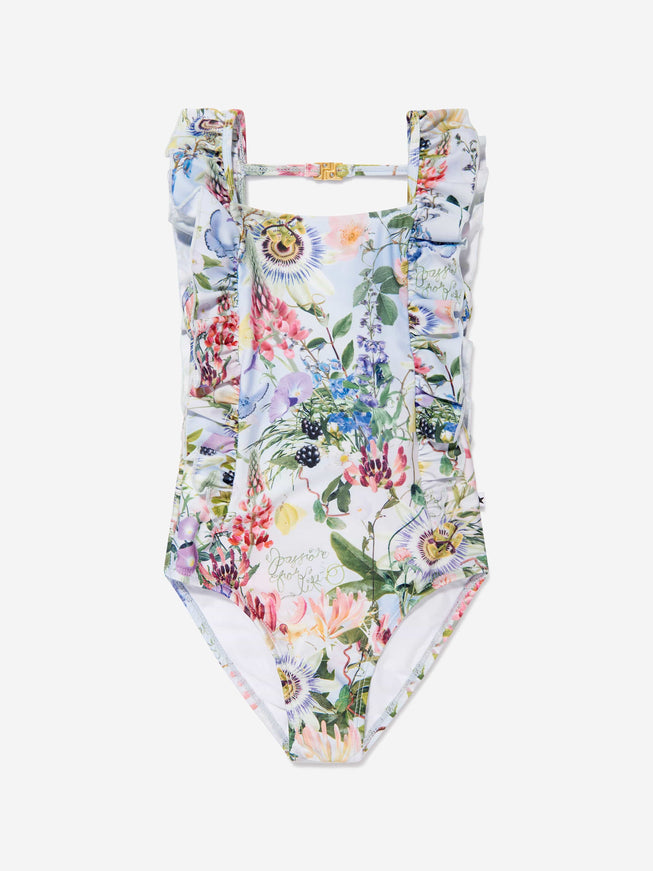 Molo Girls Floral Ruffle Nathalie Swimsuit In Multicolour | Childsplay ...